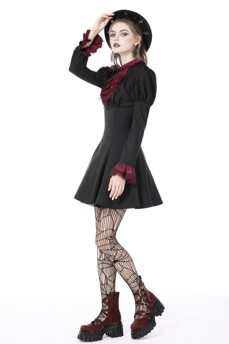 Blood clan preppy frilly collar dress DW733 – Gothlolibeauty