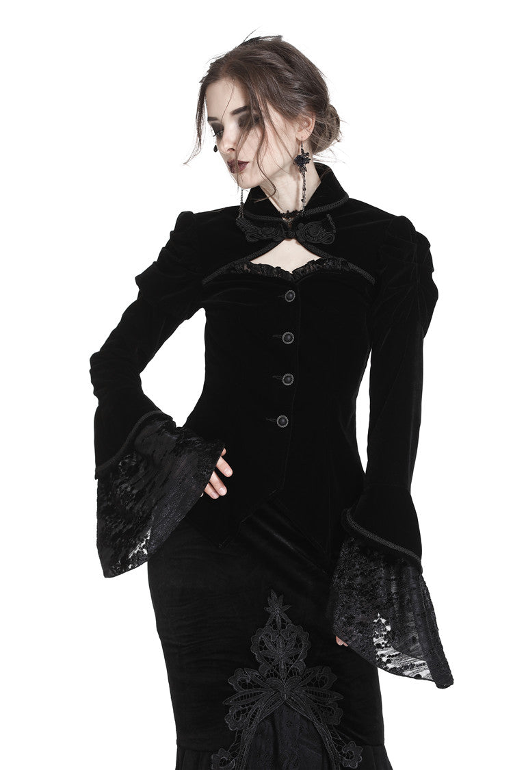 Gothic gorgeous bishop sleeves buttoned velvet jacket JW172 ...