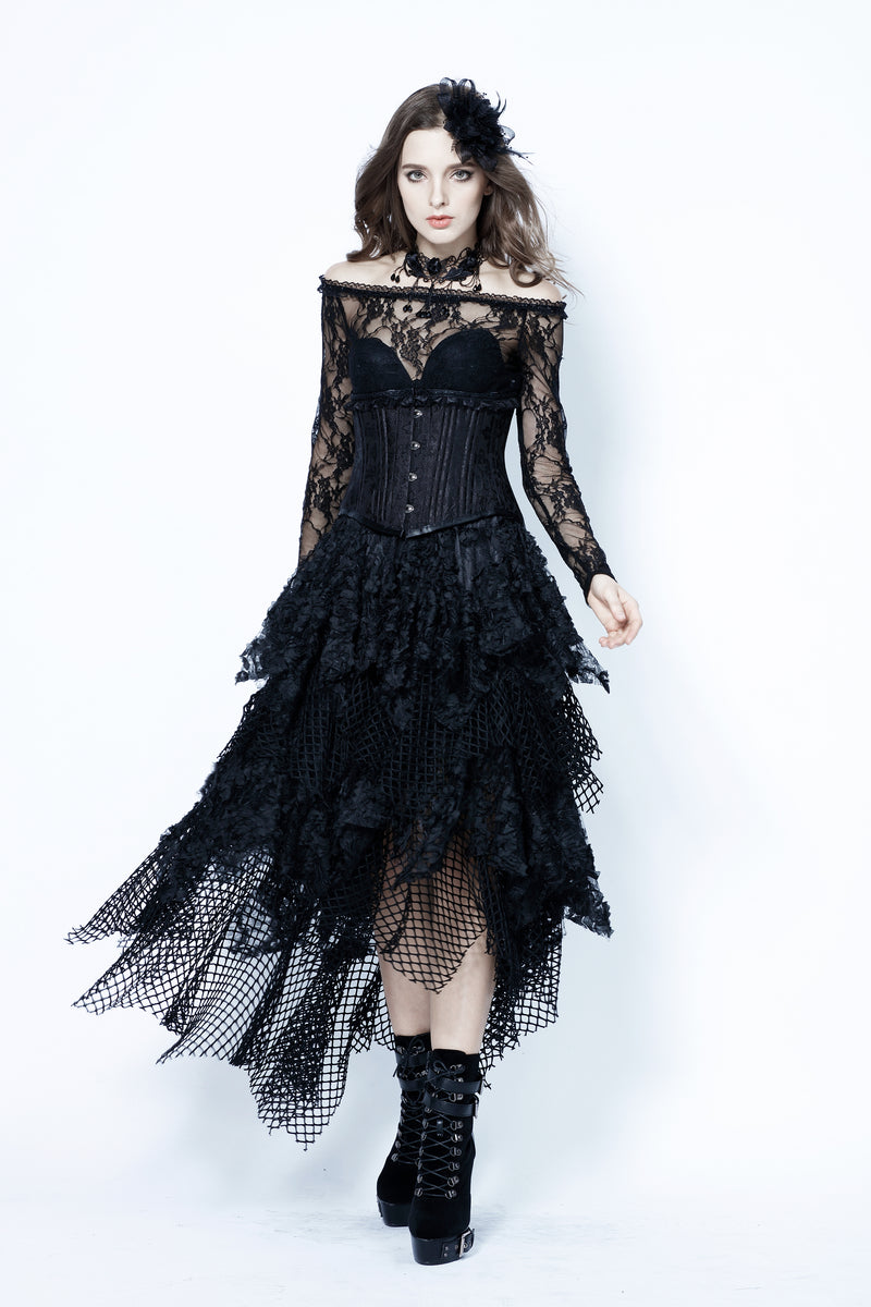 Halloween costumes Punk messy mesh and lace skirt KW106 – Gothlolibeauty